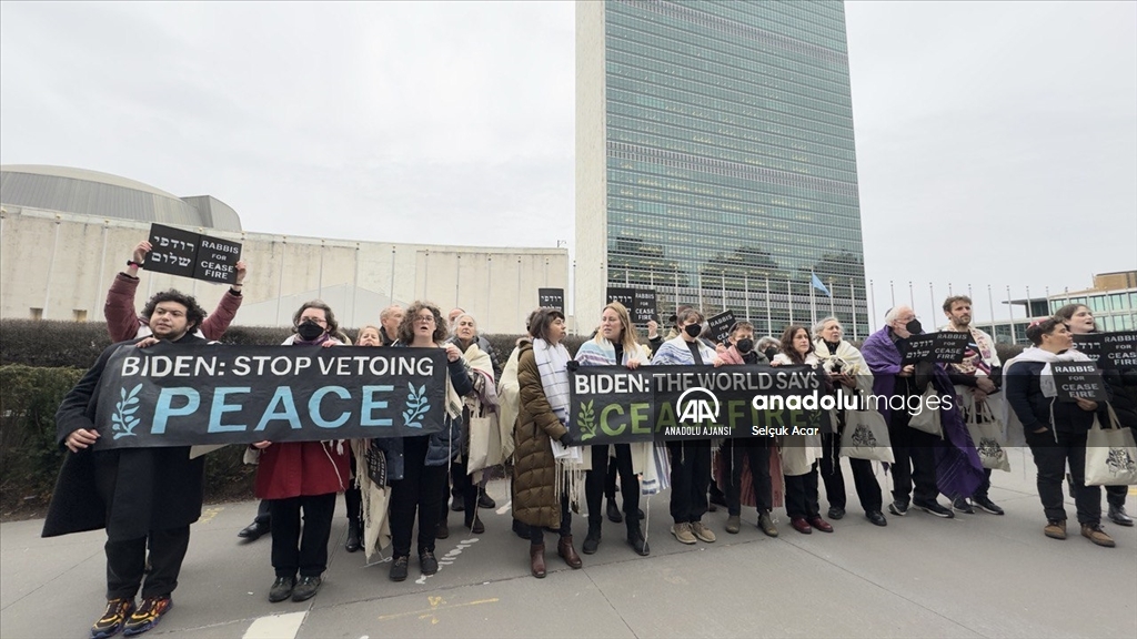 Gazze'de ateşkes isteyen hahamlar BM'de gösteri düzenledi - Anadolu Ajansı
