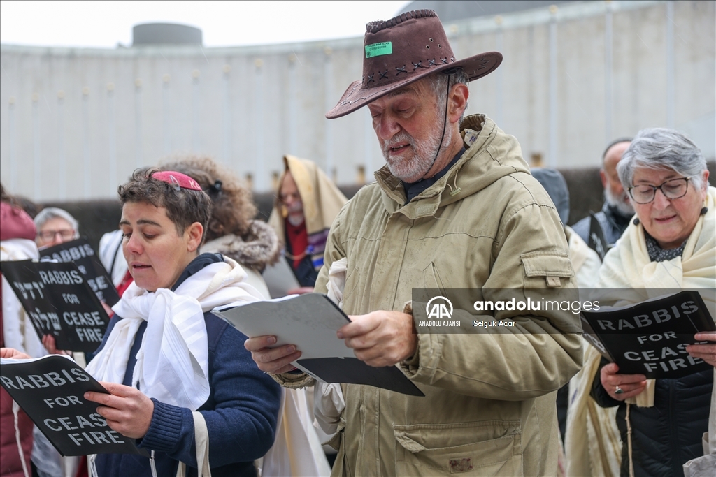 Gazze'de ateşkes isteyen hahamlar BM'de gösteri düzenledi - Anadolu Ajansı