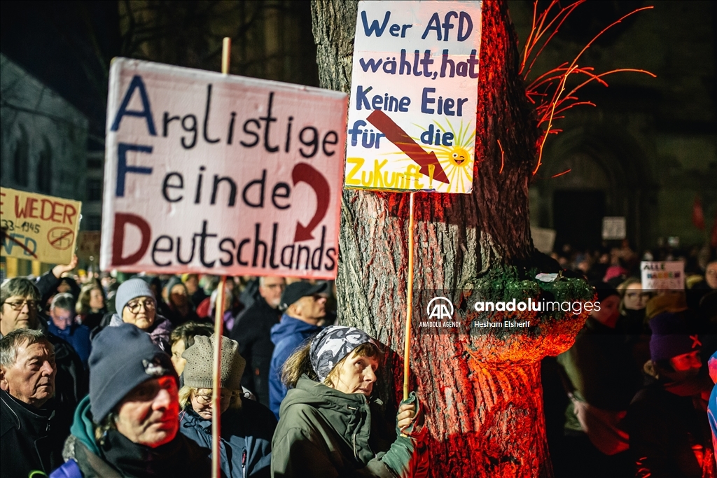 Protest against far-right Alternative for Germany (AFD) political party ...