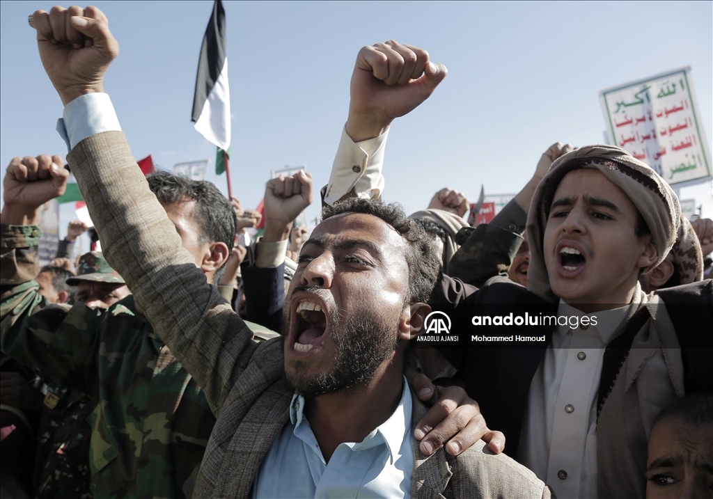 Yemen'de Filistin'e destek gösterisi - Anadolu Ajansı