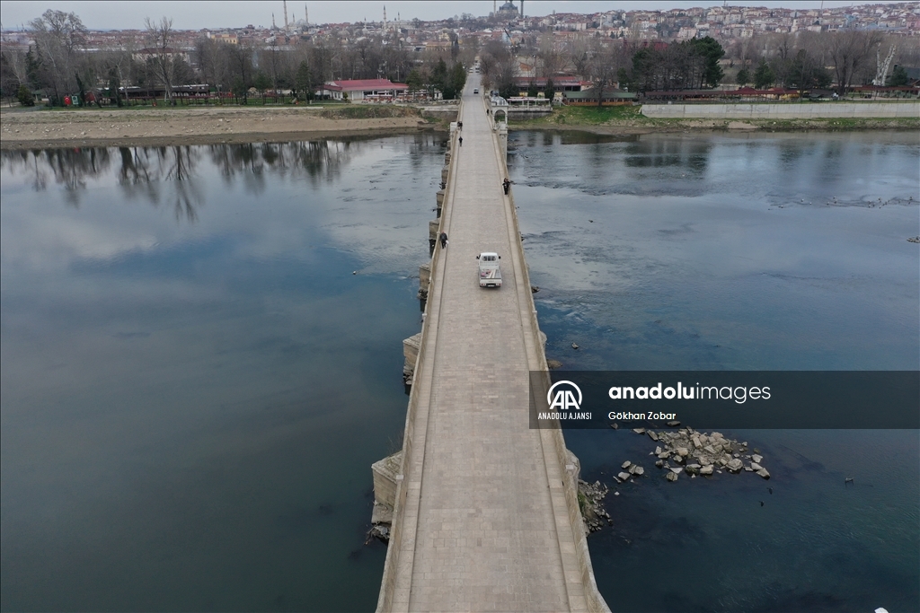 Kış kuraklığı yaşanan Edirne'de Meriç ve Tunca nehirleri düşük seviyede ...