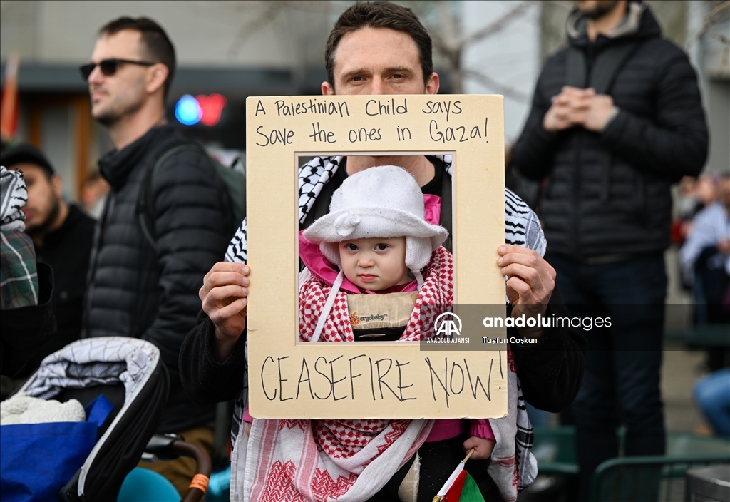 San Francisco'da Filistin'e destek yürüyüşü gerçekleştirildi - Anadolu ...