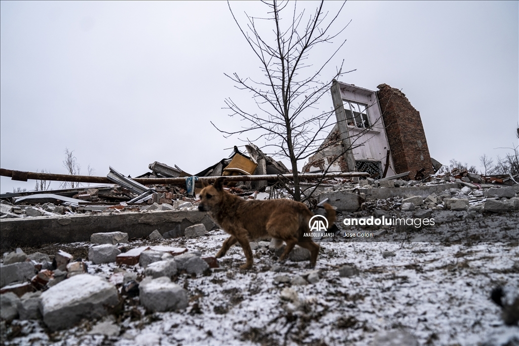 Ukrayna'nın Ocheretyne kentinde savaşın izleri - Anadolu Ajansı