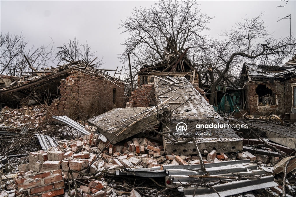 Ukrayna'nın Ocheretyne kentinde savaşın izleri - Anadolu Ajansı