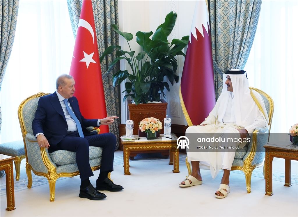 Cumhurbaşkanı Erdoğan, Katar Emiri Al Sani ile bir araya geldi