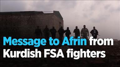 Message to Afrin from Kurdish Free Syrian Army (FSA) fighters - Anadolu ...