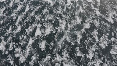 Drone footage of frozen Kars Dam waters in eastern Turkey - Anadolu Ajansı