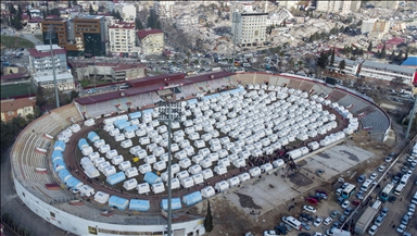 Türkiye’s disaster management agency, AFAD, sets up a tent city in the ...