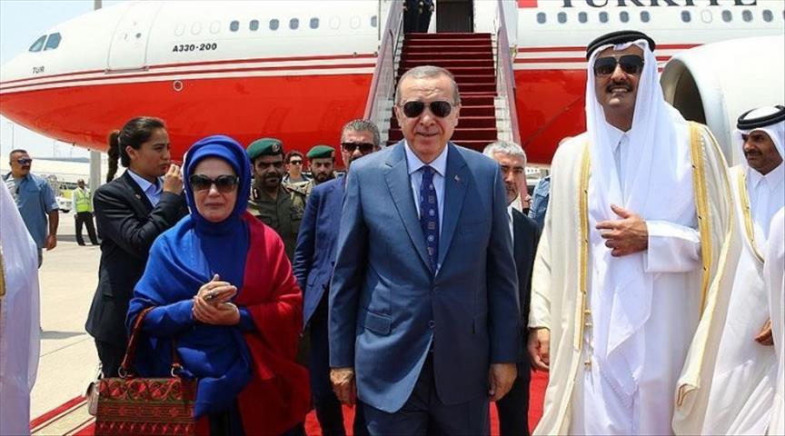 Erdogan arrives in Qatar on last leg of Gulf tour