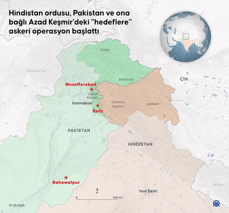 Hindistan ordusu Pakistan'ı hedef aldı